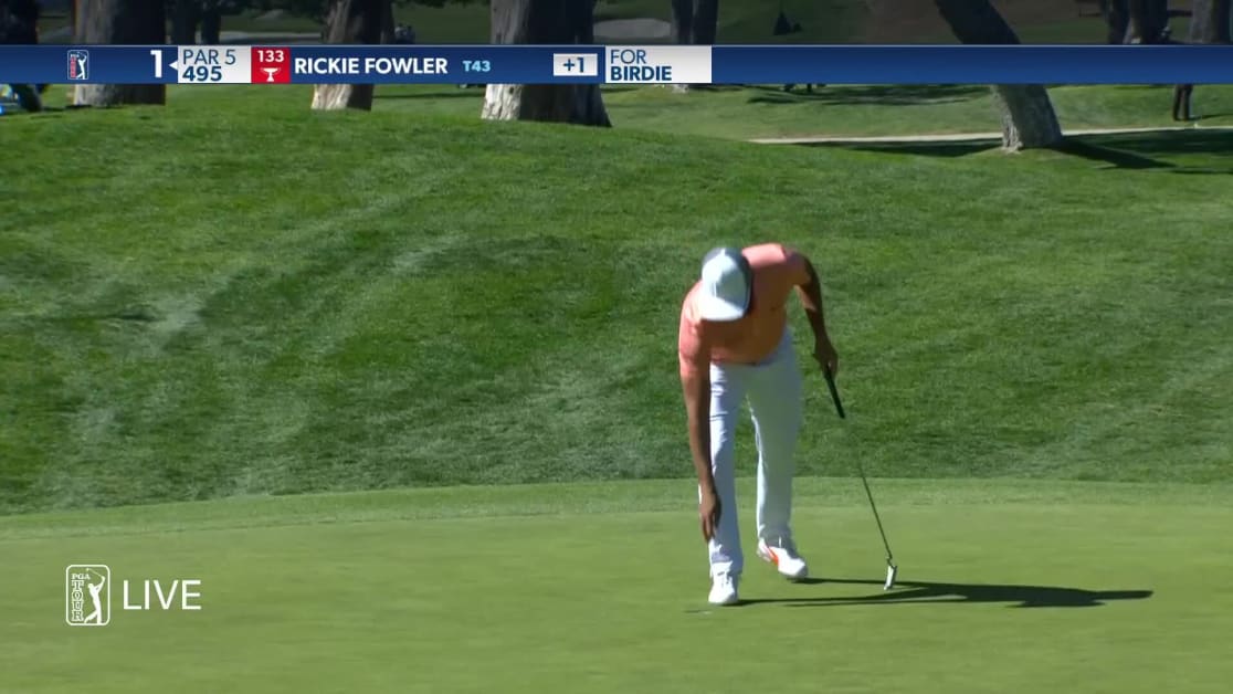 Rickie Fowler reaches in two to set up birdie at Genesis