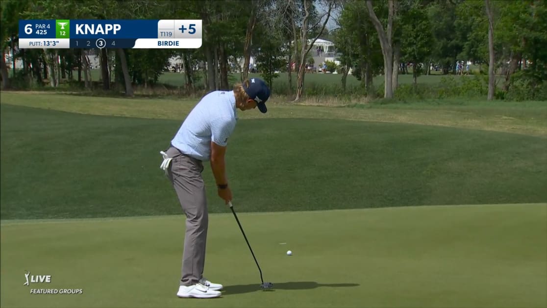 Jake Knapp curls in 13-foot birdie putt at Houston Open