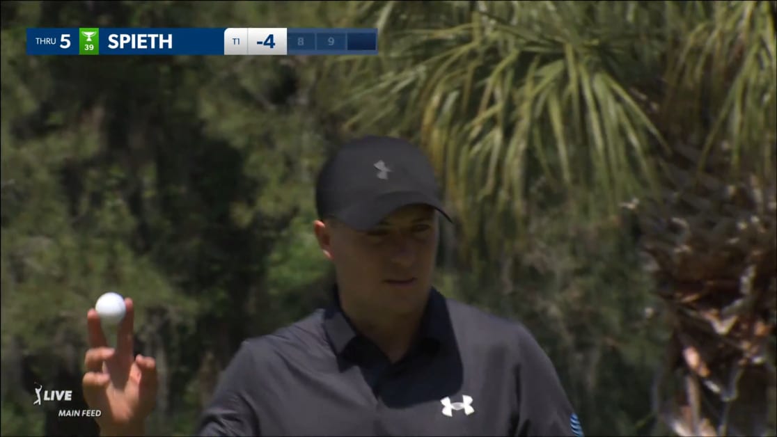 Jordan Spieth posts fourth straight birdie on No. 5 at RBC Heritage