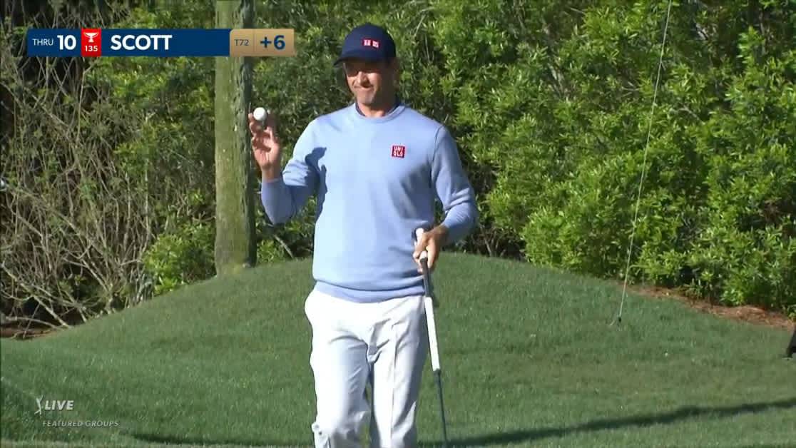 Adam Scott flys in 115-yard approach to within 5-feet at THE PLAYERS