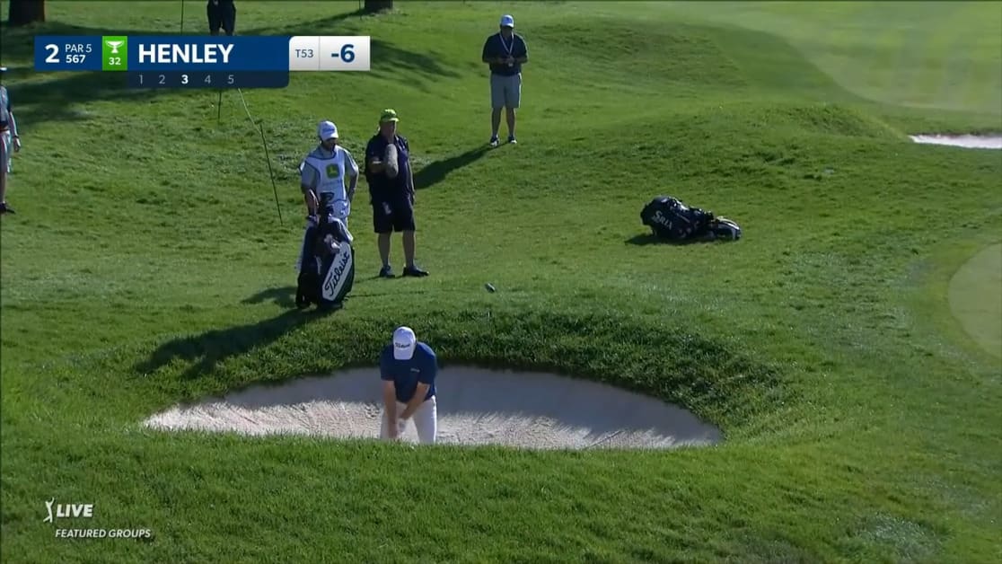 Russell Henley gets out of the bunker to set up birdie at John Deere