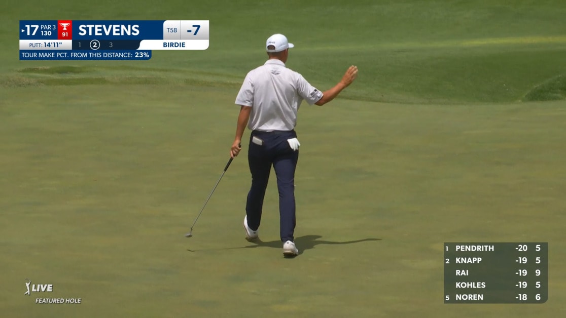 Sam Stevens makes 14-foot putt for birdie at THE CJ CUP