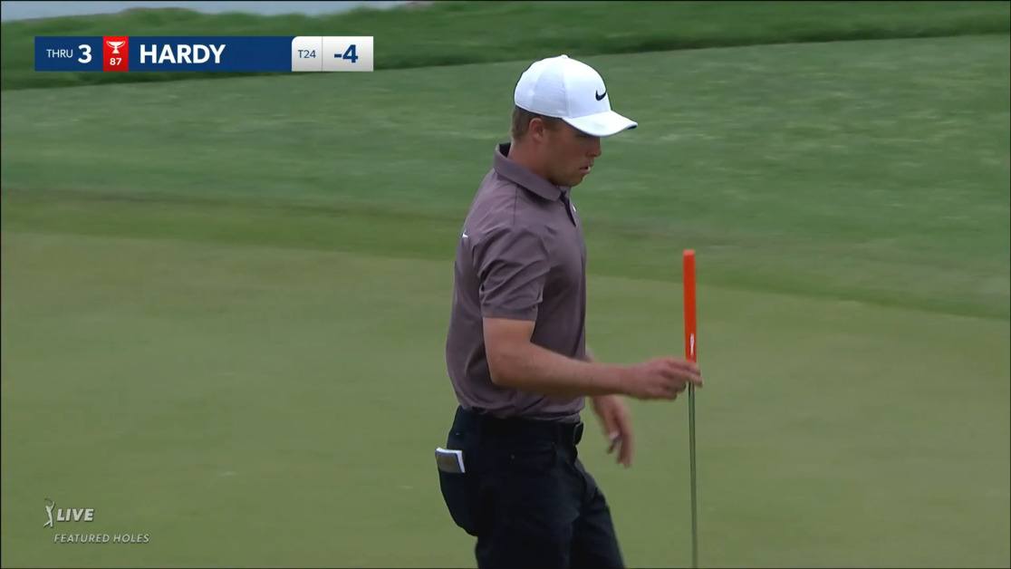 Nick Hardy lands tee shot next to flag and birdies at Valero