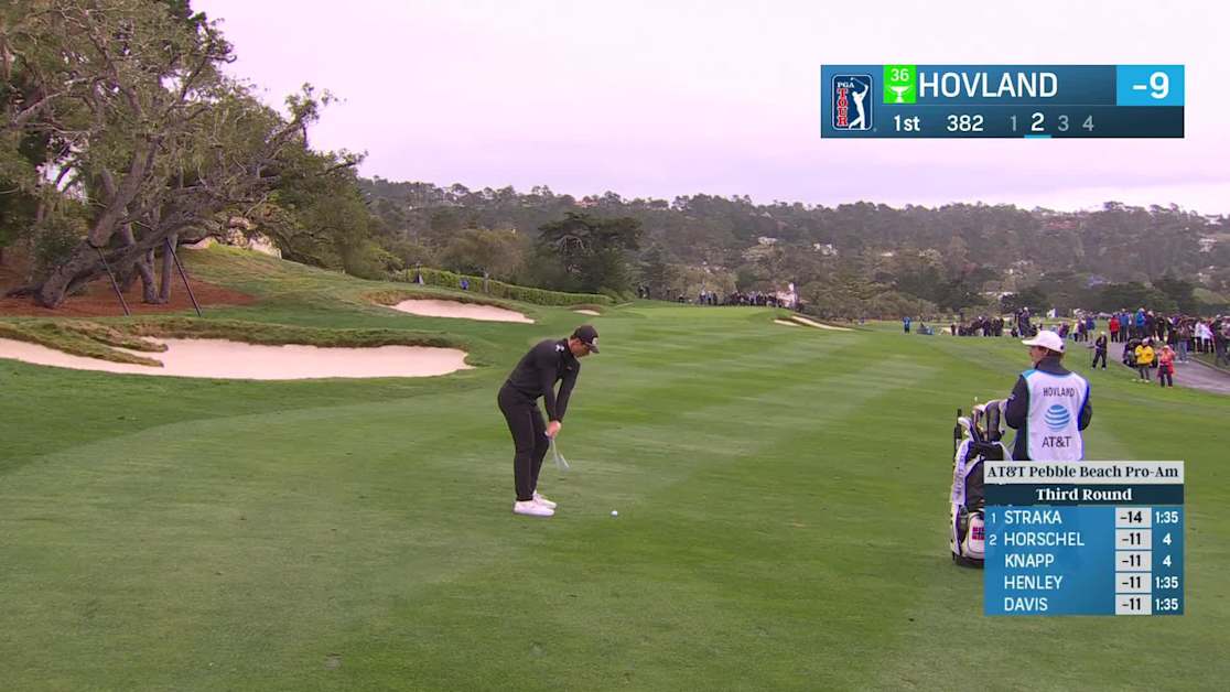 Viktor Hovland uses nice approach to set up birdie at AT&T Pebble Beach
