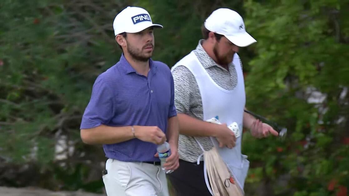 Jonas Baumgartner drains birdie at The Bahamas Great Abaco Classic