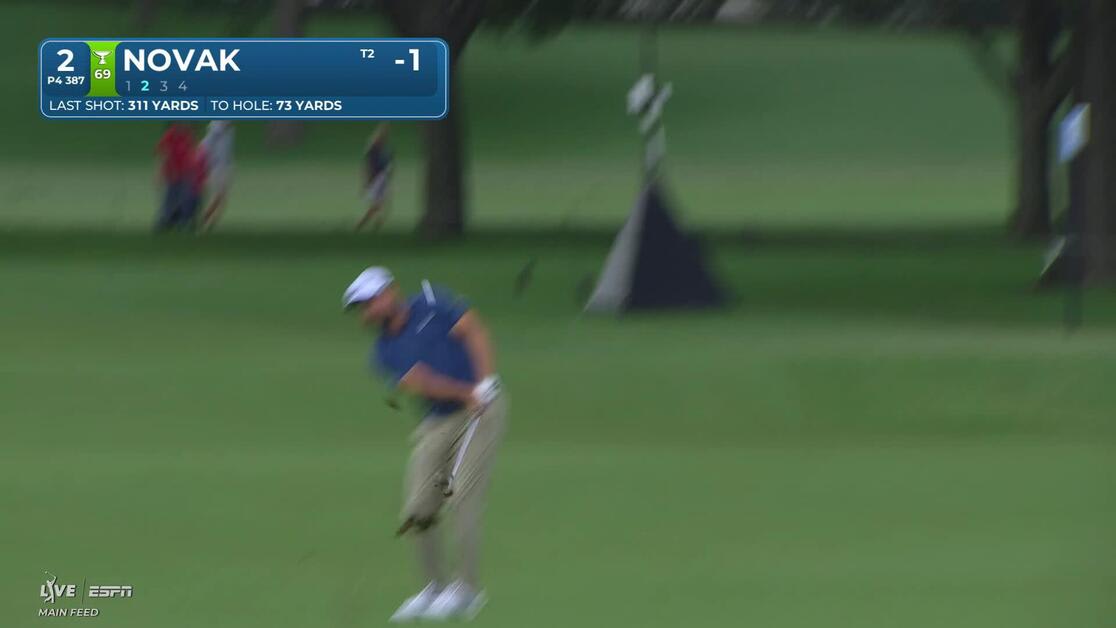 Andrew Novak drains 8-foot putt for birdie on No. 2 at Charles Schwab