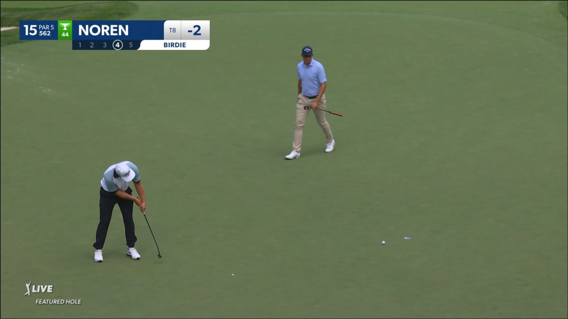 Alex Noren makes 12-foot birdie putt at the Memorial