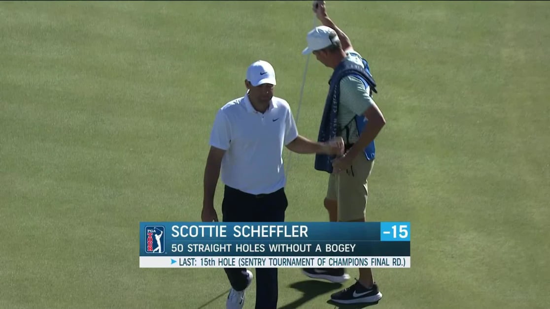 Scottie Scheffler drains birdie putt at The American Express