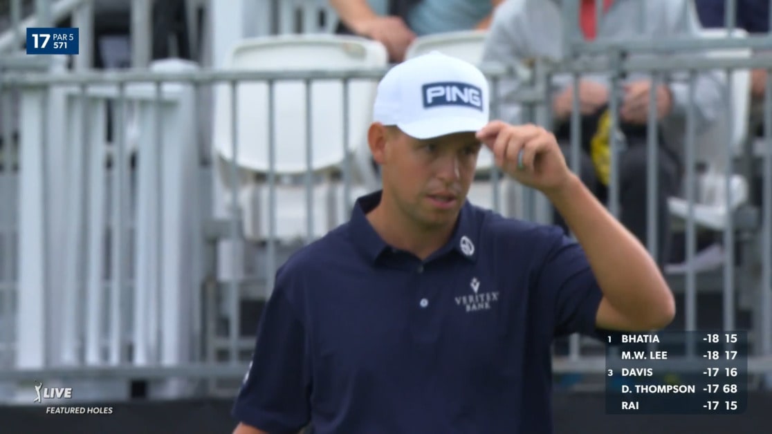 Sam Stevens reaches in two leading to birdie at Rocket Mortgage