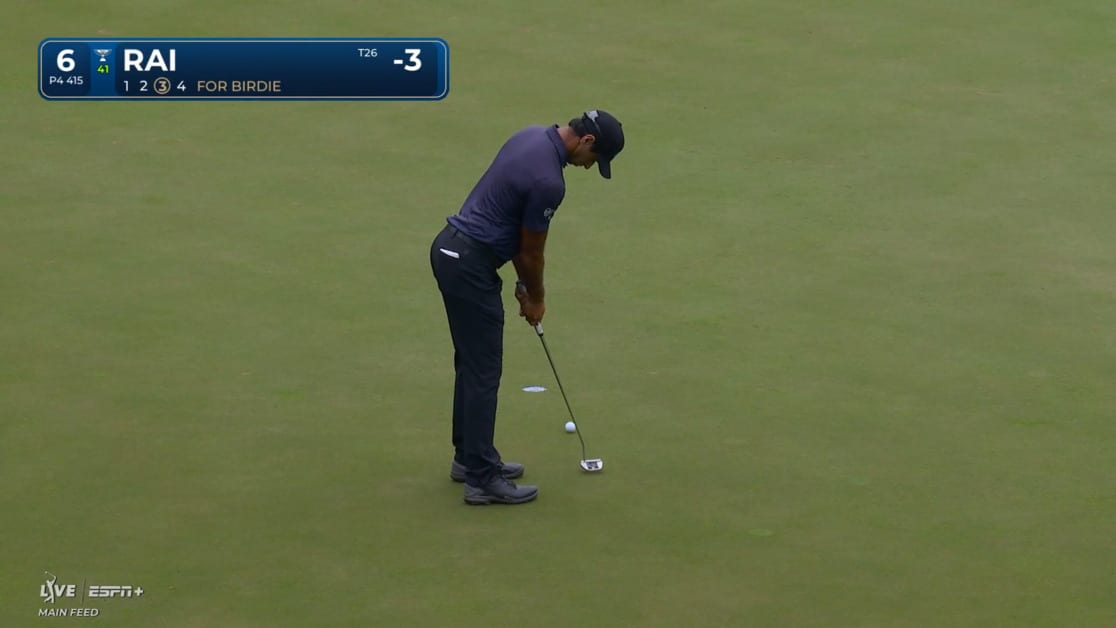 Aaron Rai puts in birdie putt at THE PLAYERS