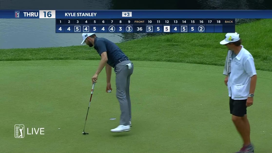Kyle Stanley birdies No. 16 at the Memorial