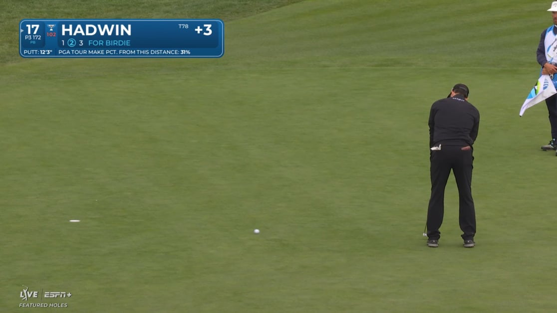 Adam Hadwin makes 12-footer for birdie at AT&T Pebble Beach