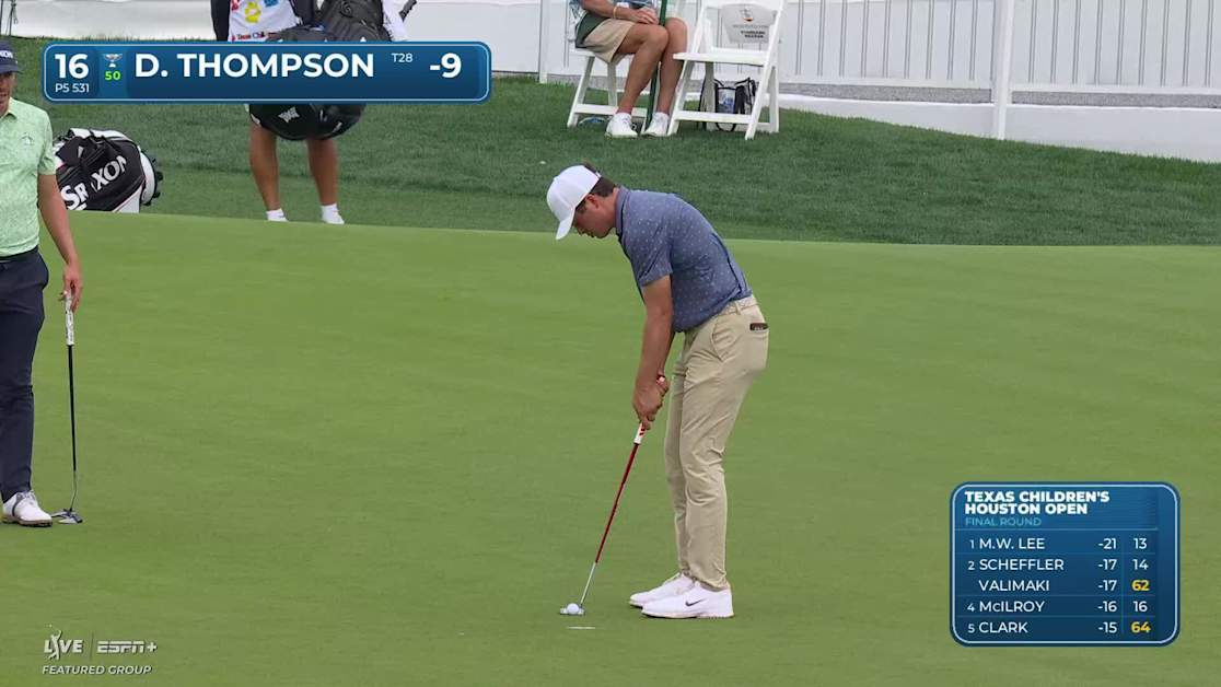 Davis Thompson makes birdie on No. 16 at Houston Open