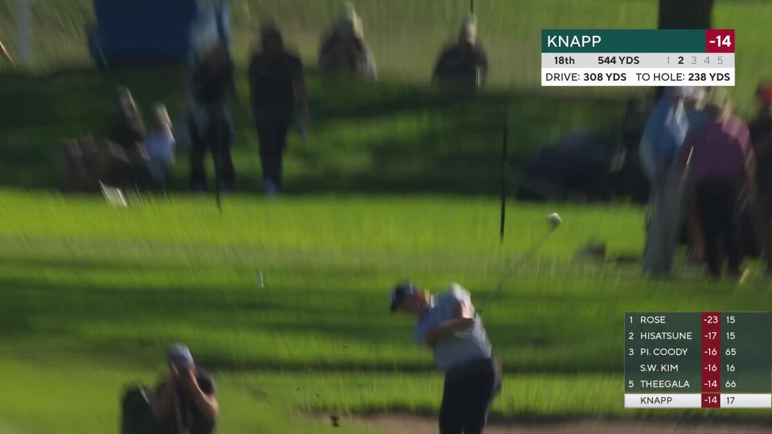 Jake Knapp hits 253-yard approach to 46 feet, sets up birdie on No. 18 ...