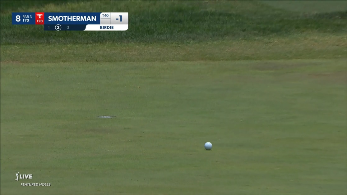 Austin Smotherman sinks a 31-foot birdie putt at Charles Schwab