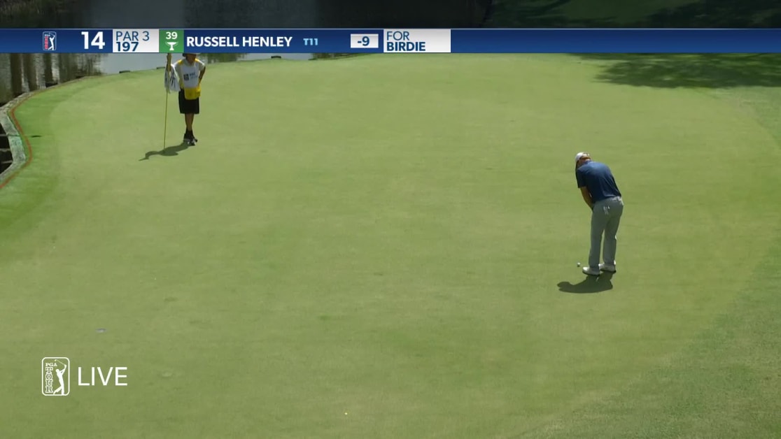 Russell Henley drains 20-foot birdie putt at RBC Heritage
