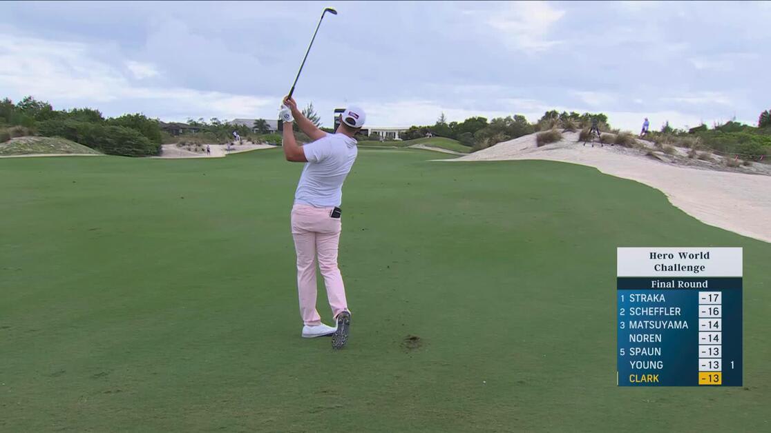 Wyndham Clark hits 172-yard approach to 14 feet, birdies No. 1 at Hero ...