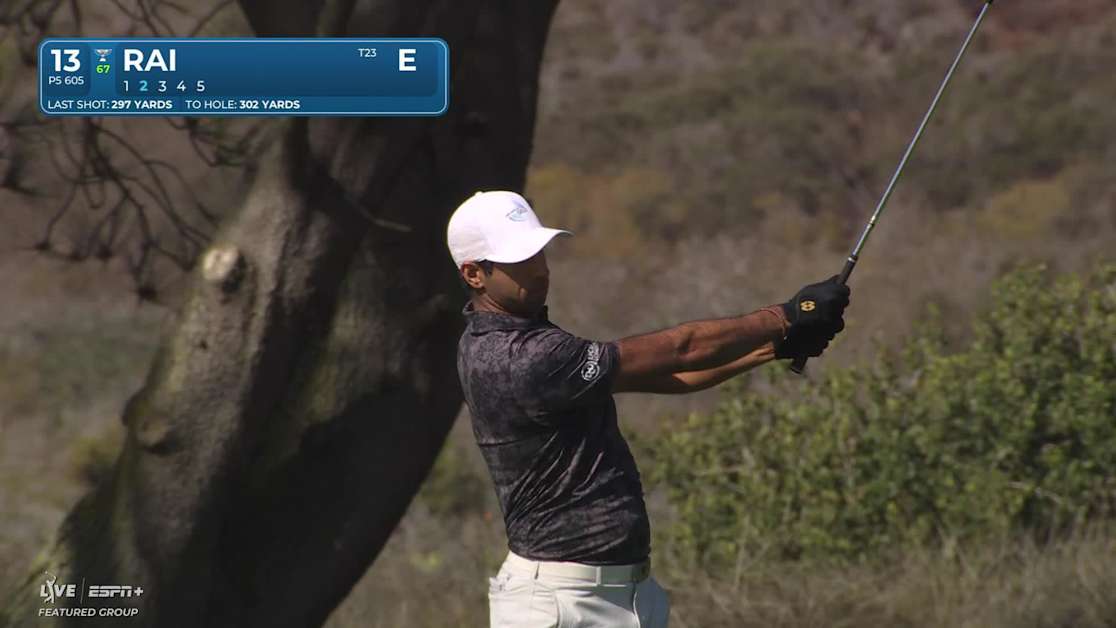 Aaron Rai sinks a 40-foot birdie putt at The Genesis