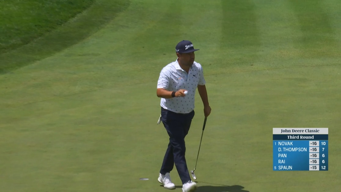 J.J. Spaun makes third-straight birdie on No. 12 at John Deere