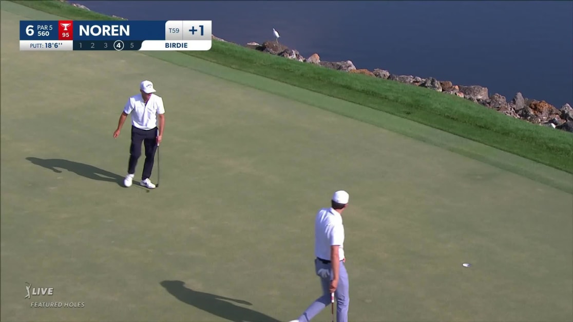 Alex Noren drains 18-foot birdie putt at Arnold Palmer