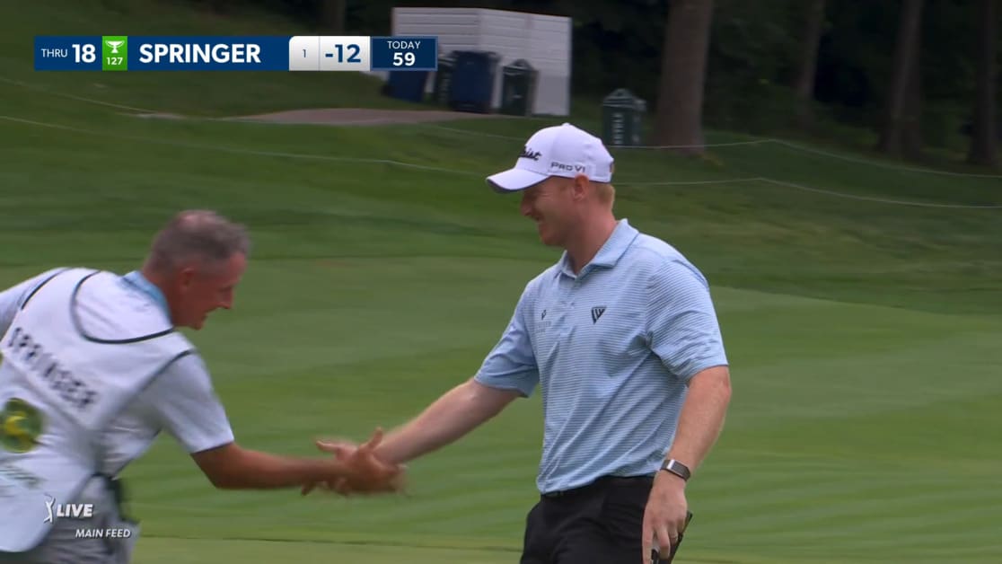 Hayden Springer closes with birdie to shoot 59 at John Deere