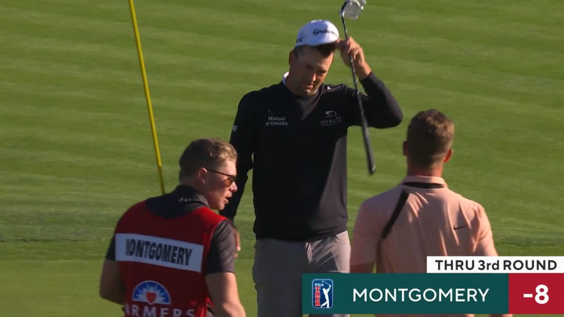 Taylor Montgomery makes birdie on No. 18 at Farmers