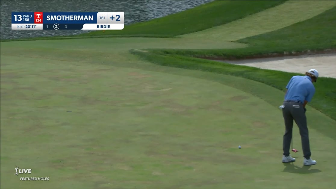 Austin Smotherman sinks 20-footer for birdie at Charles Schwab