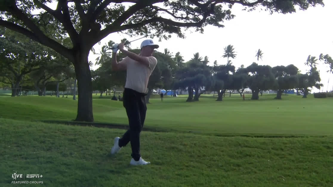 Matt McCarty converts birdie after missing the fairway at Sony Open