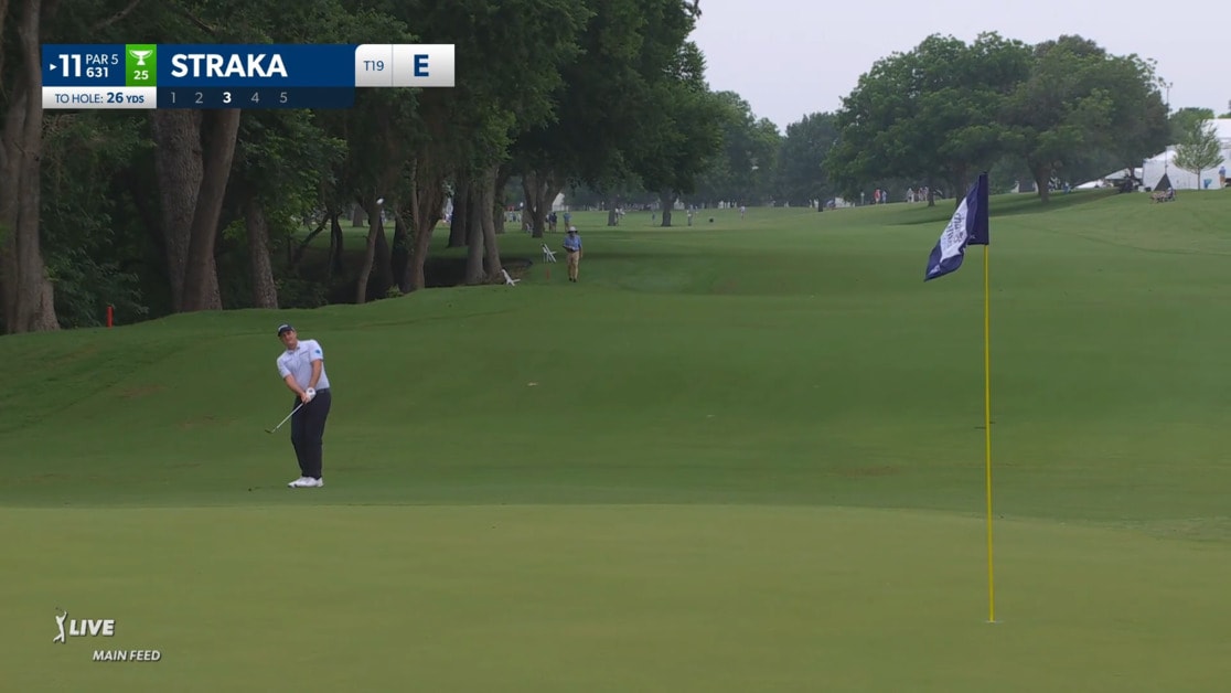 Sepp Straka chips it tight to set up birdie at Charles Schwab