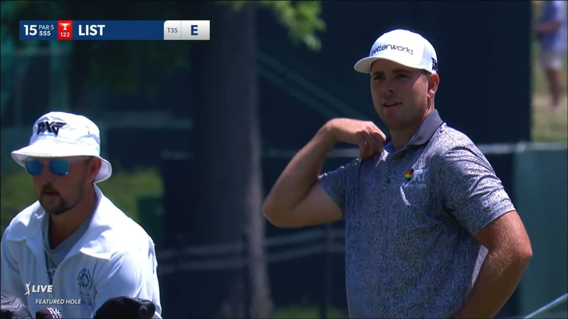 Luke List gets a nice kick to set up birdie at the Memorial