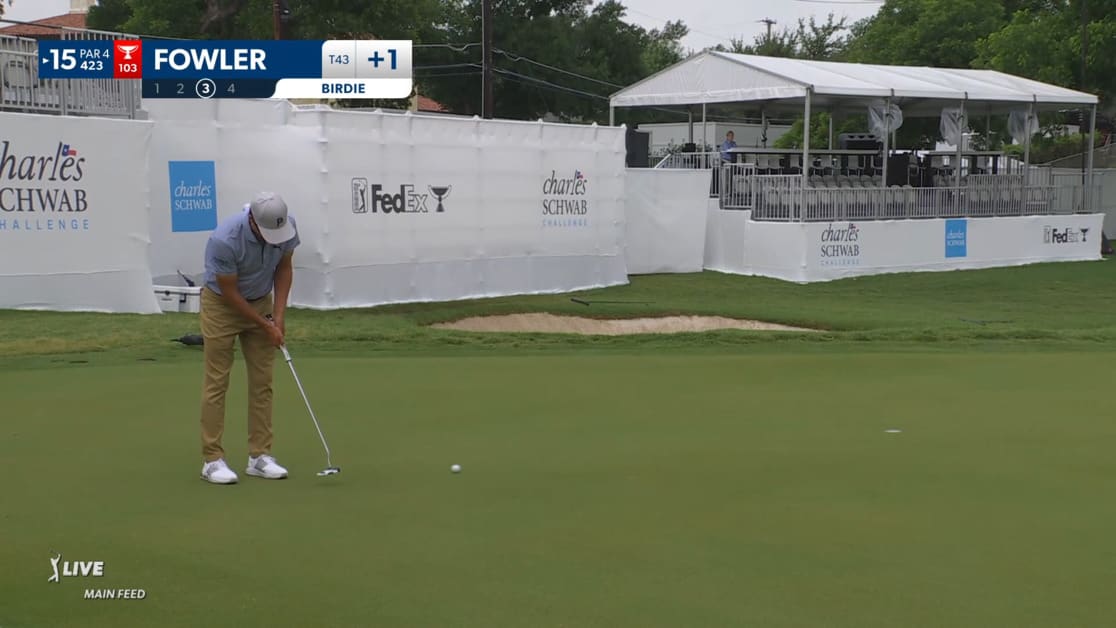 Rickie Fowler holes 14-footer for birdie at Charles Schwab