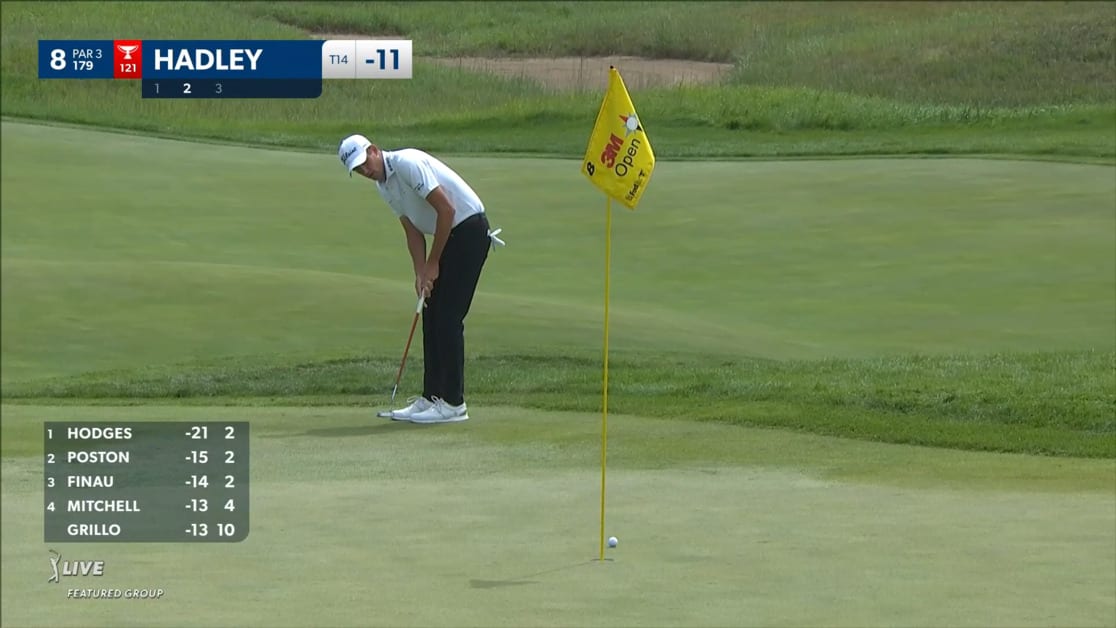 Chesson Hadley holes out for birdie at 3M Open