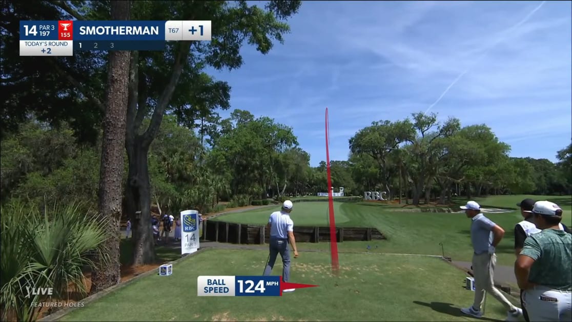 Austin Smotherman plays the slope to set up birdie at RBC Heritage