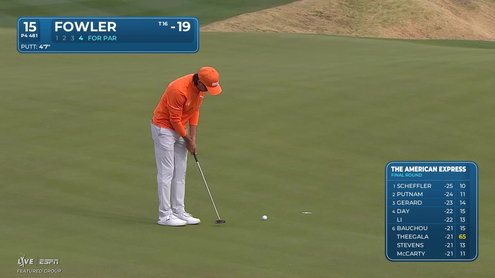Rickie Fowler | Round 4 | 15th hole | Shot 4 | 2026 The American Express