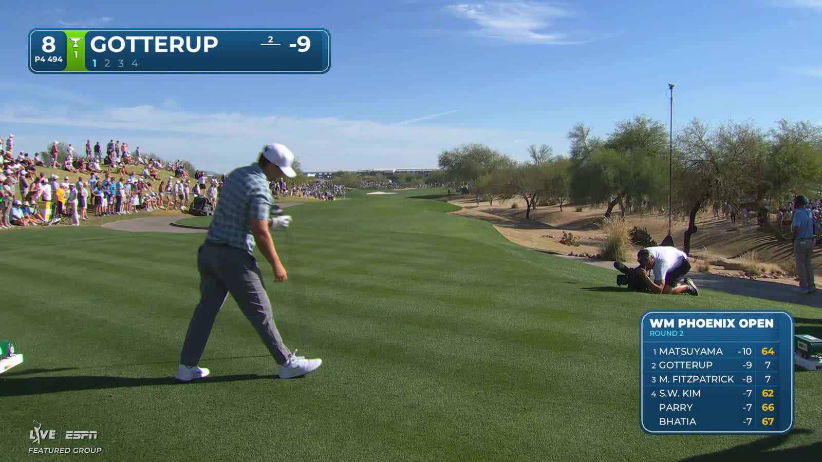 Chris Gotterup | Round 2 | 8th hole | Shot 1 | 2026 WM Phoenix Open