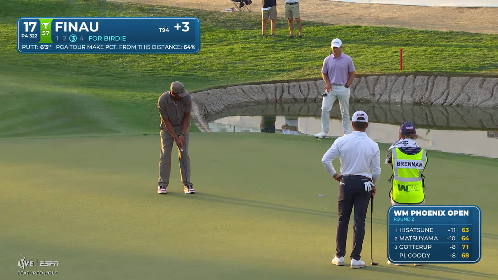 Tony Finau | Round 2 | 17th hole | Shot 4 | 2026 WM Phoenix Open