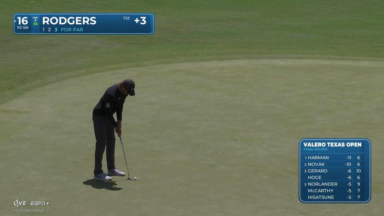 Patrick Rodgers | Round 4 | 16th hole | Shot 4 | 2025 Valero