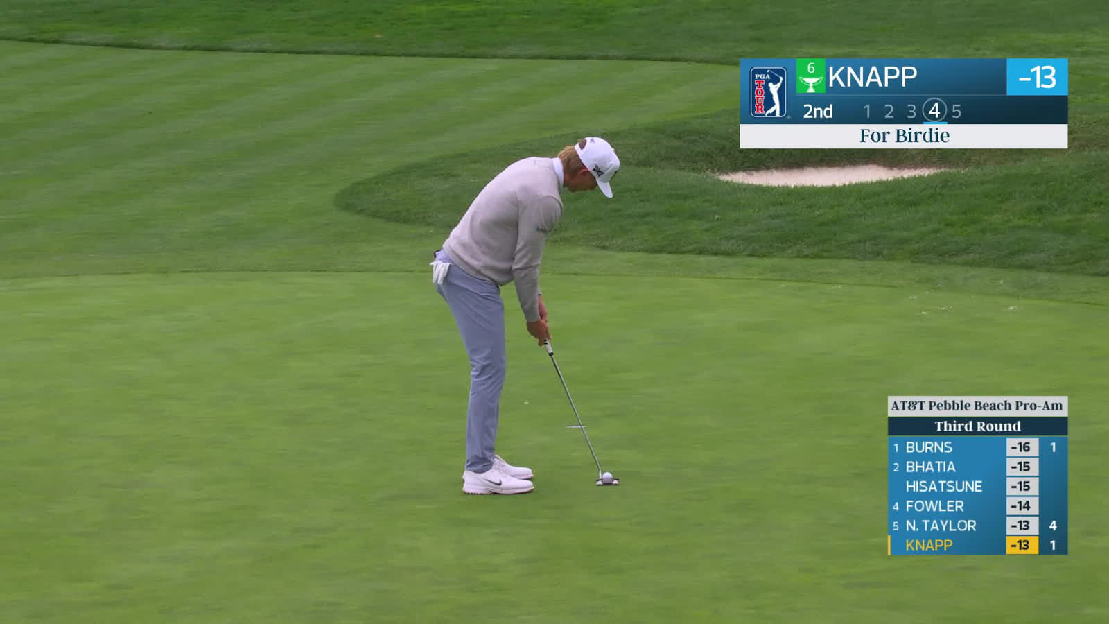 Jake Knapp | Round 3 | 2nd hole | Shot 4 | 2026 AT&T Pebble Beach