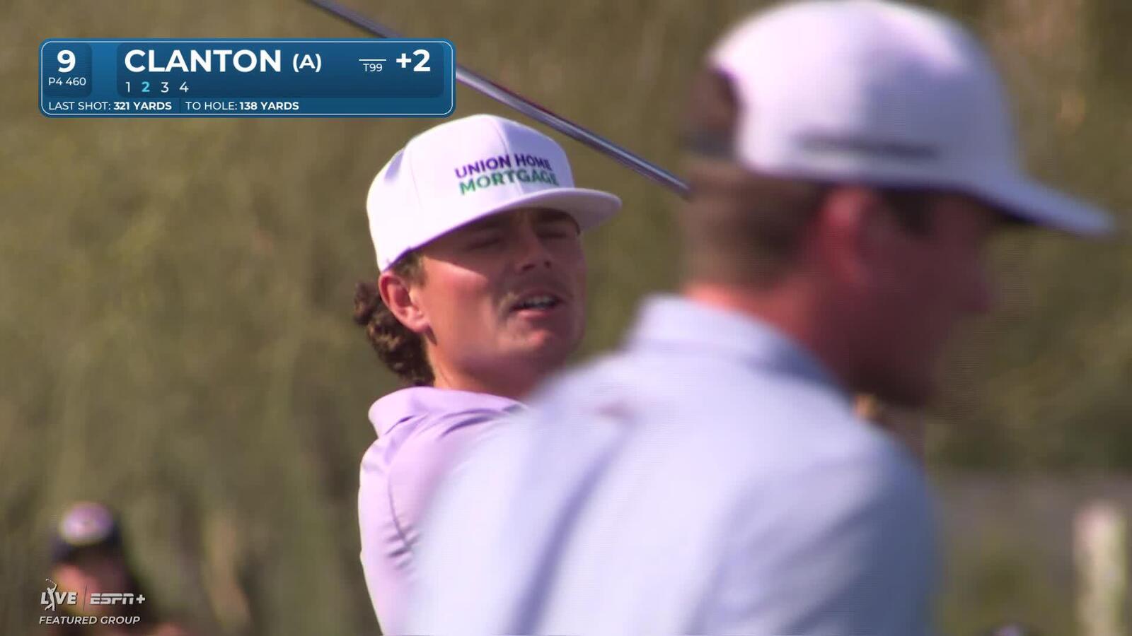 Luke Clanton | Round 2 | 9th hole | Shot 2 | 2025 WM Phoenix Open