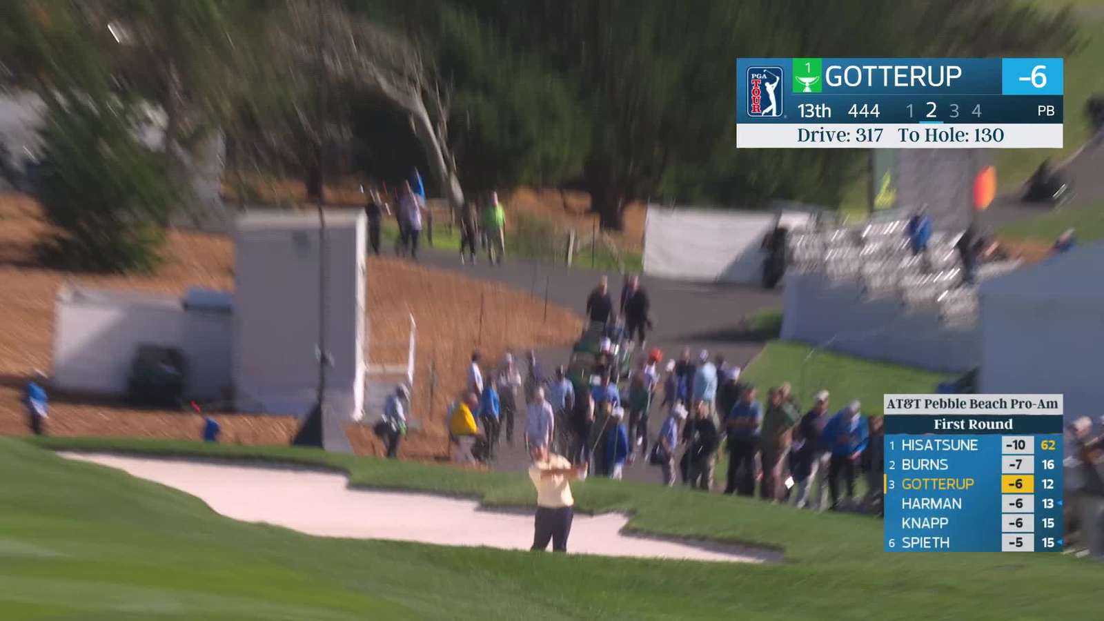 Chris Gotterup | Round 1 | 13th hole | Shot 2 | 2026 AT&T Pebble Beach
