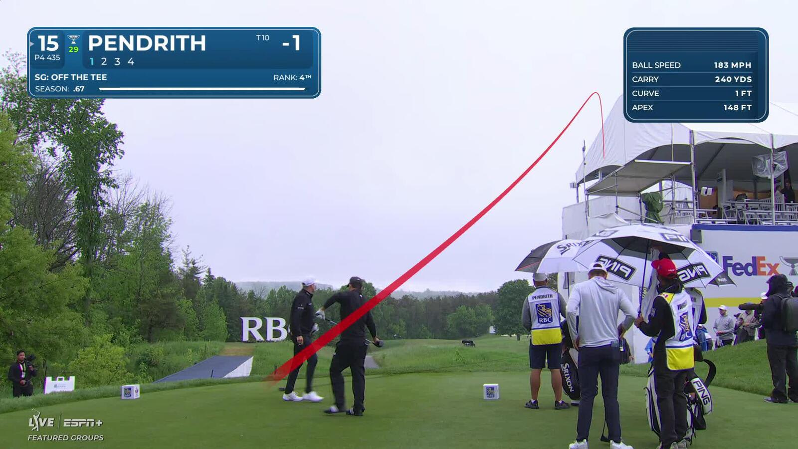 Taylor Pendrith | Round 1 | 15th hole | Shot 1 | 2025 RBC Canadian