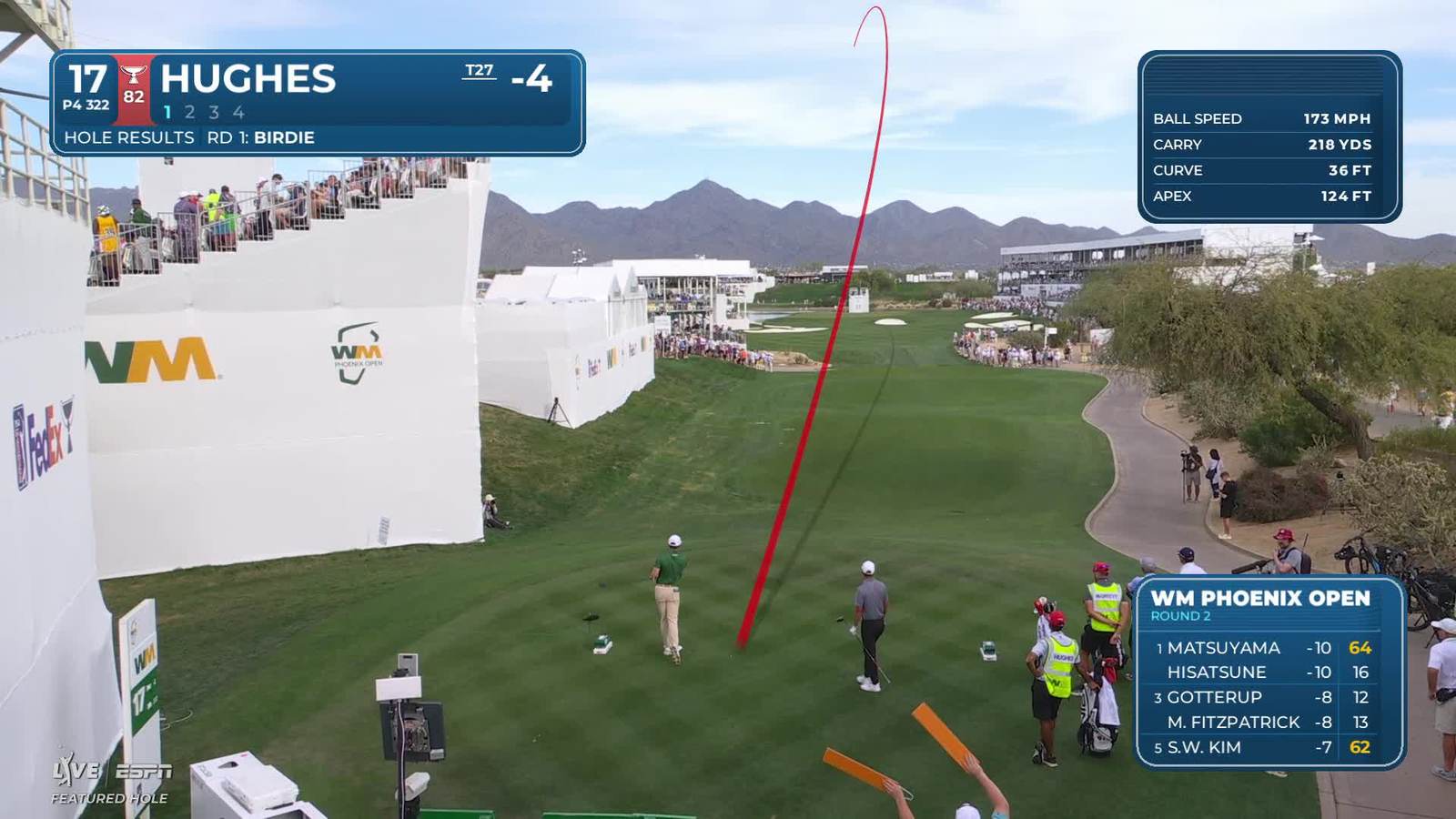 Mackenzie Hughes | Round 2 | 17th hole | Shot 1 | 2026 WM Phoenix Open