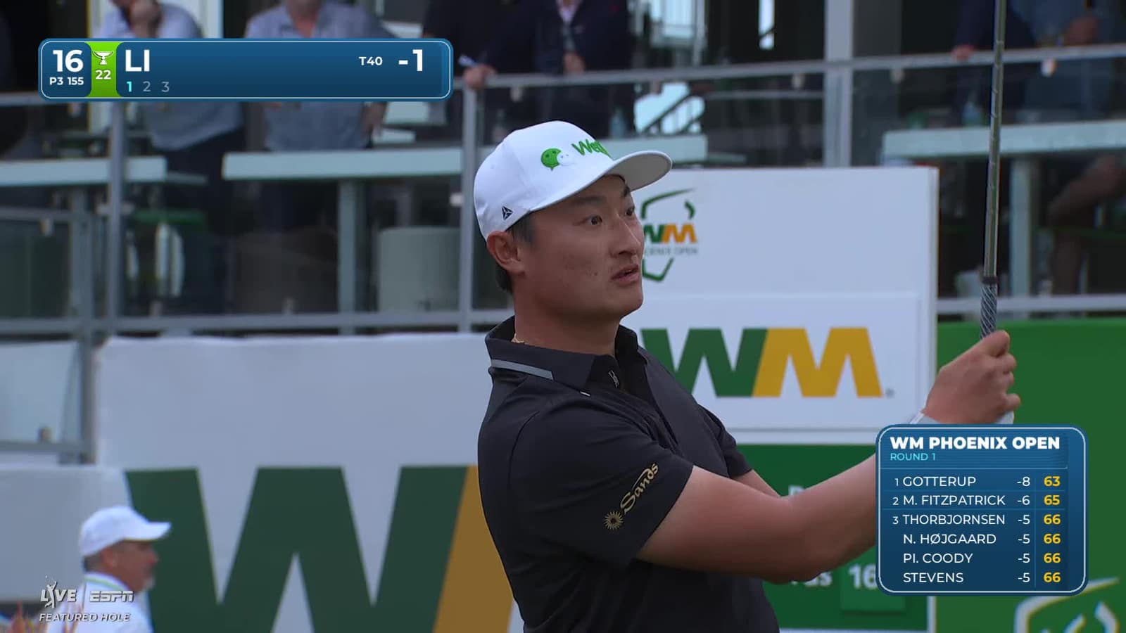 Haotong Li | Round 1 | 16th hole | Shot 1 | 2026 WM Phoenix Open