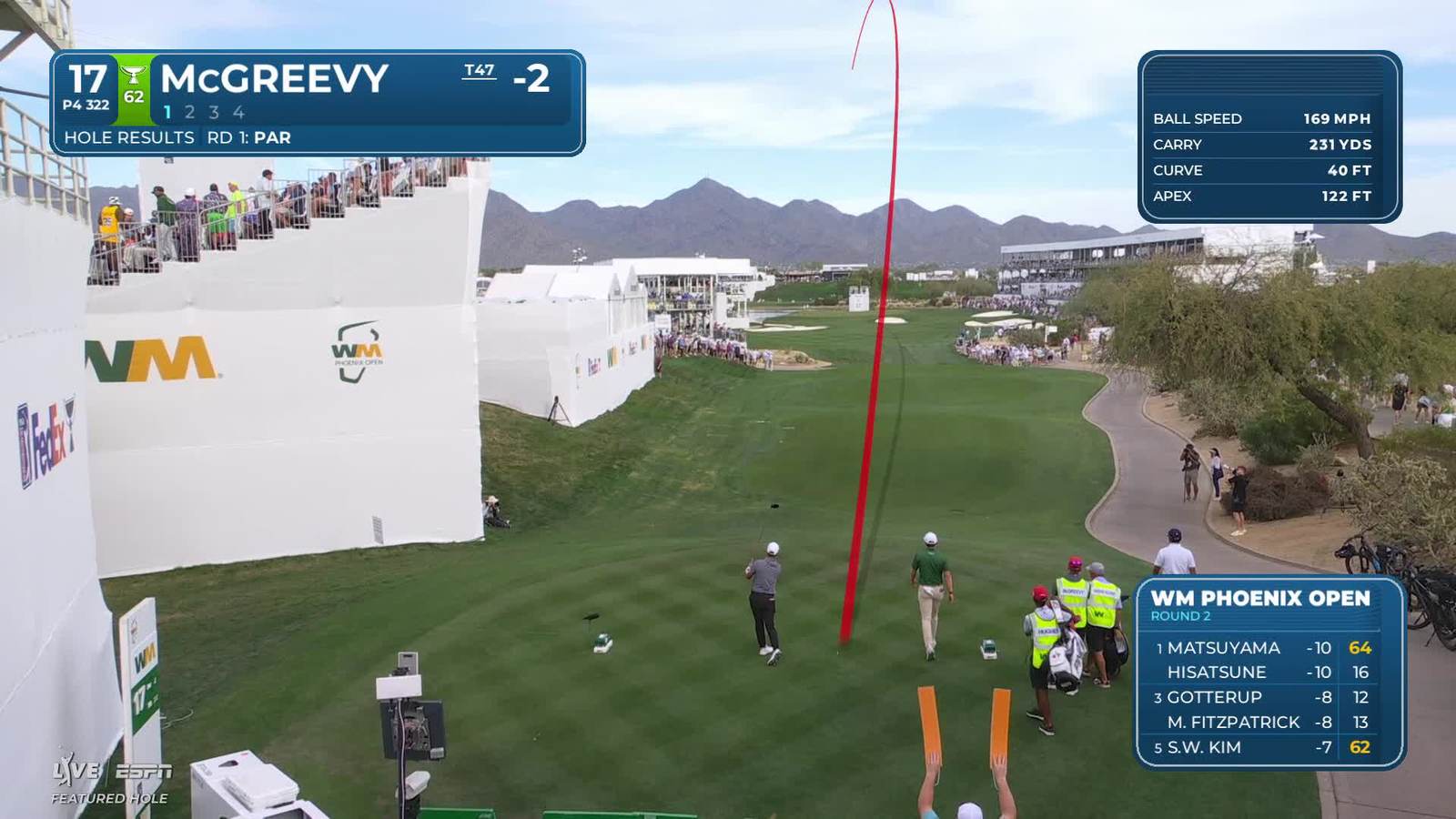 Max McGreevy | Round 2 | 17th hole | Shot 1 | 2026 WM Phoenix Open