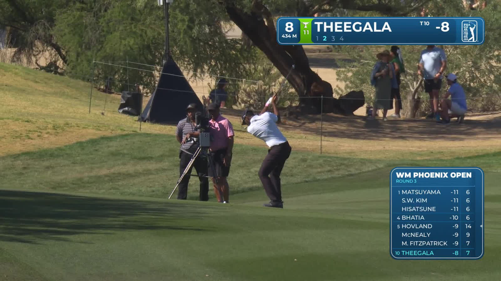 Sahith Theegala | Round 3 | 8th hole | Shot 2 | 2026 WM Phoenix Open