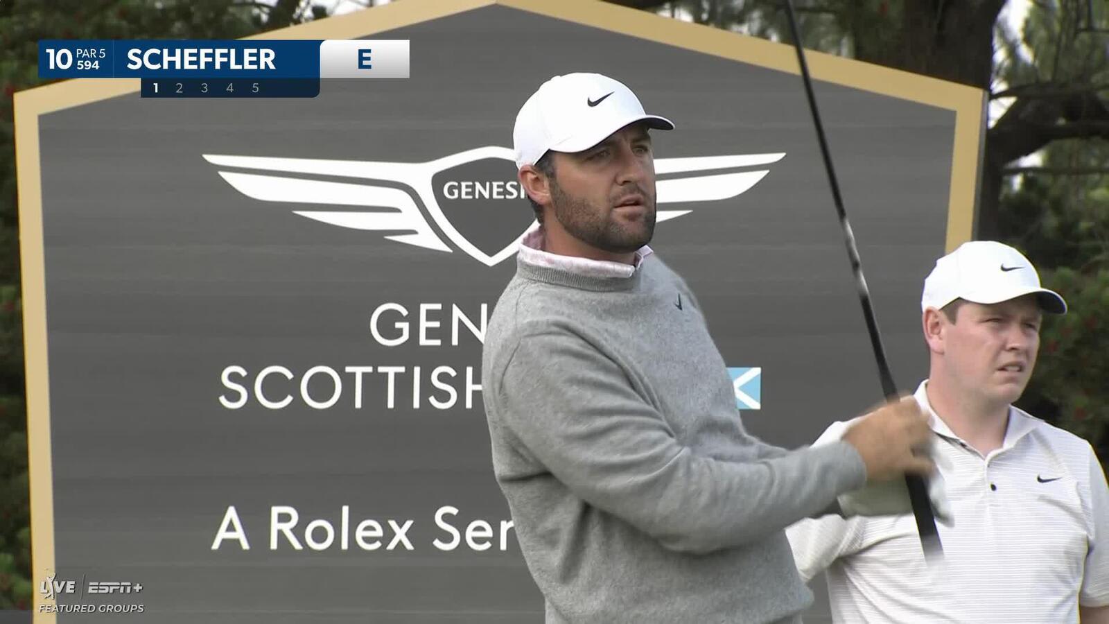 Scottie Scheffler | Round 1 | 10th hole | Shot 1 | 2025 Genesis Scottish Open