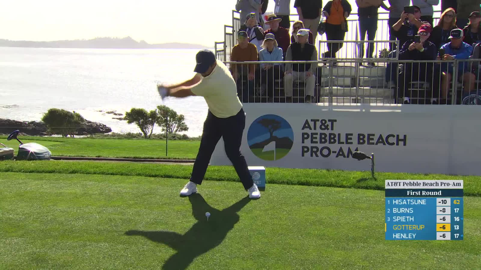 Chris Gotterup | Round 1 | 14th hole | Shot 1 | 2026 AT&T Pebble Beach
