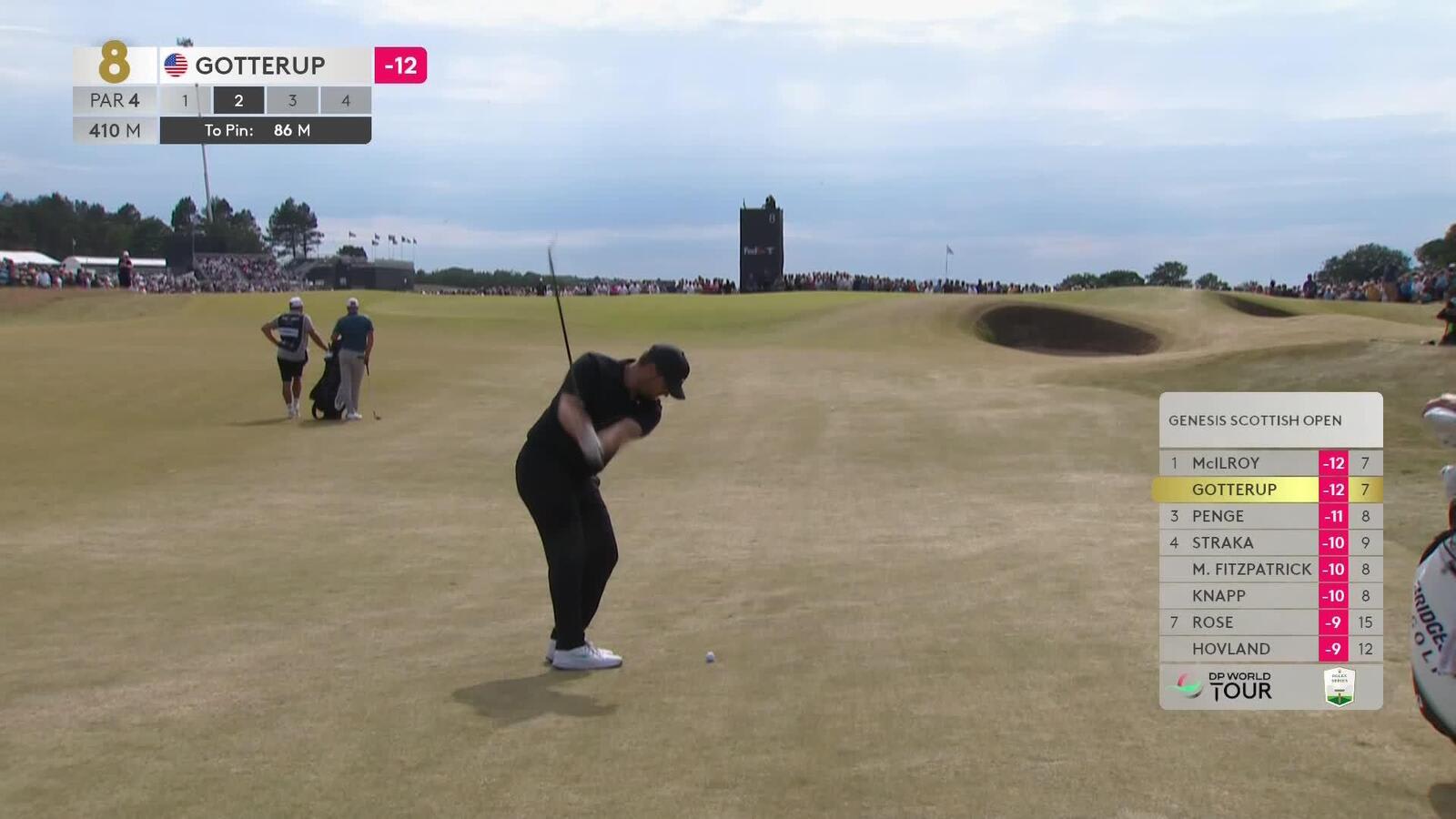 Chris Gotterup | Round 4 | 8th hole | Shot 2 | 2025 Genesis Scottish Open