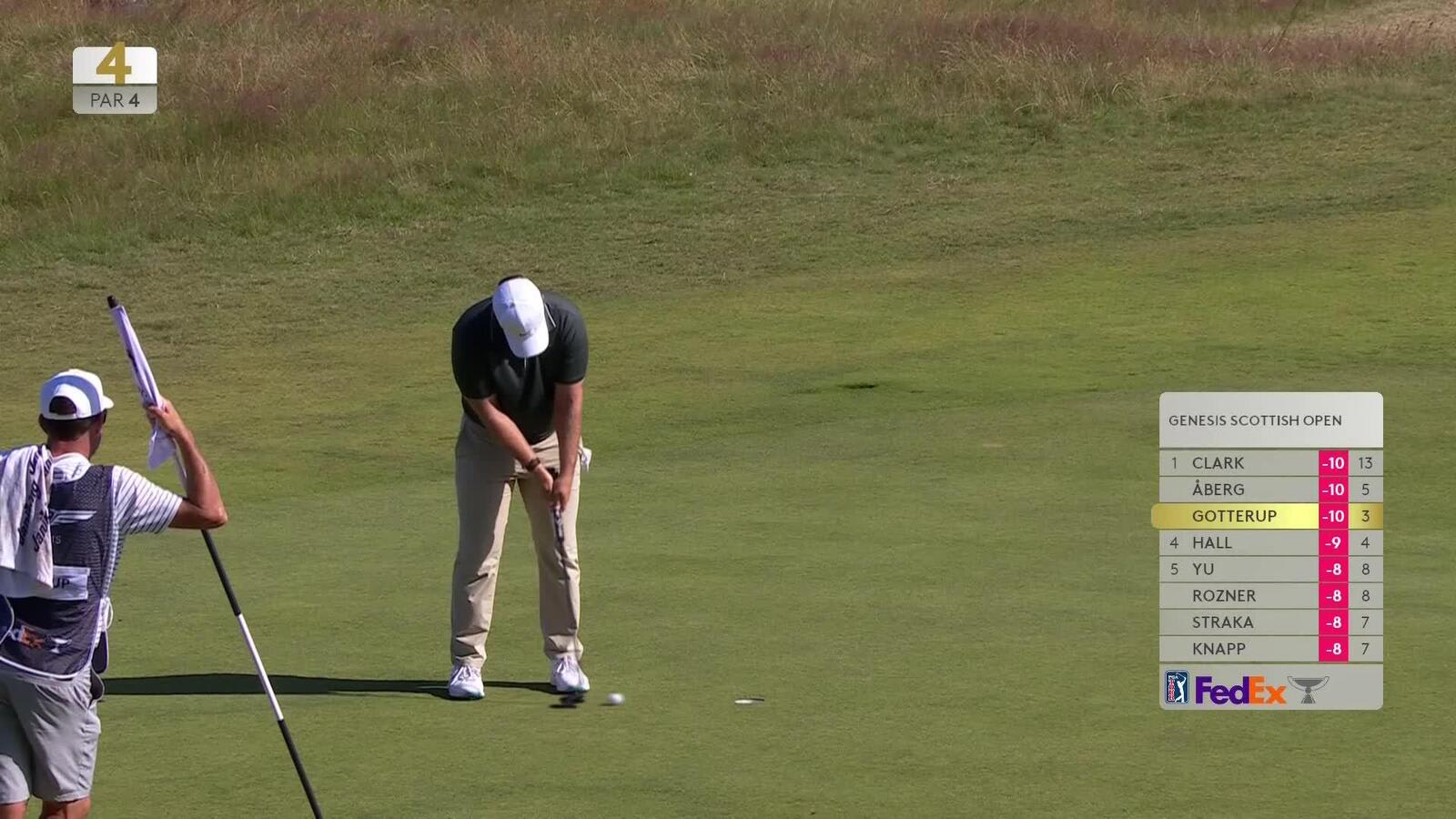 Chris Gotterup | Round 3 | 4th hole | Shot 4 | 2025 Genesis Scottish Open