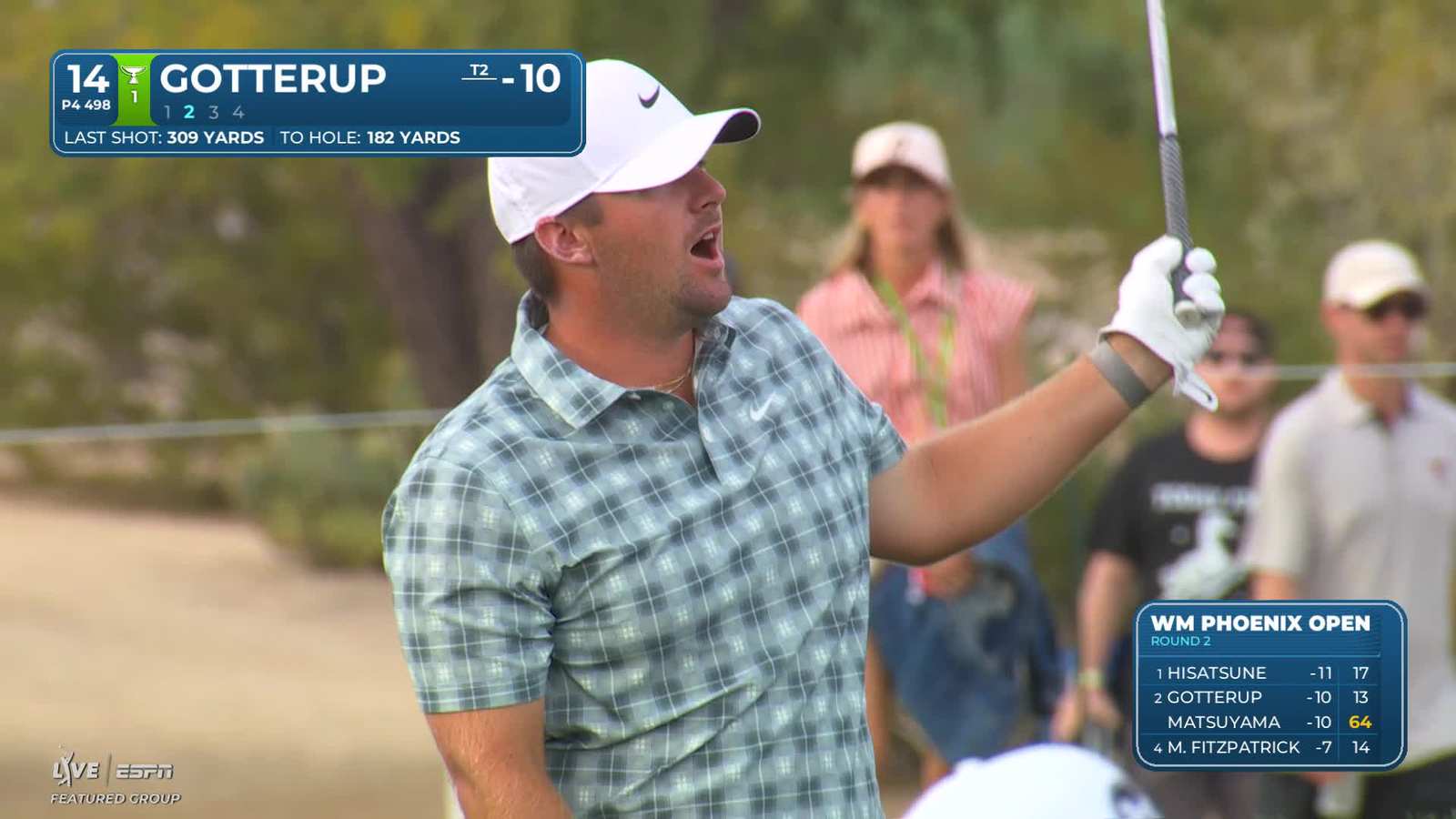 Chris Gotterup | Round 2 | 14th hole | Shot 2 | 2026 WM Phoenix Open